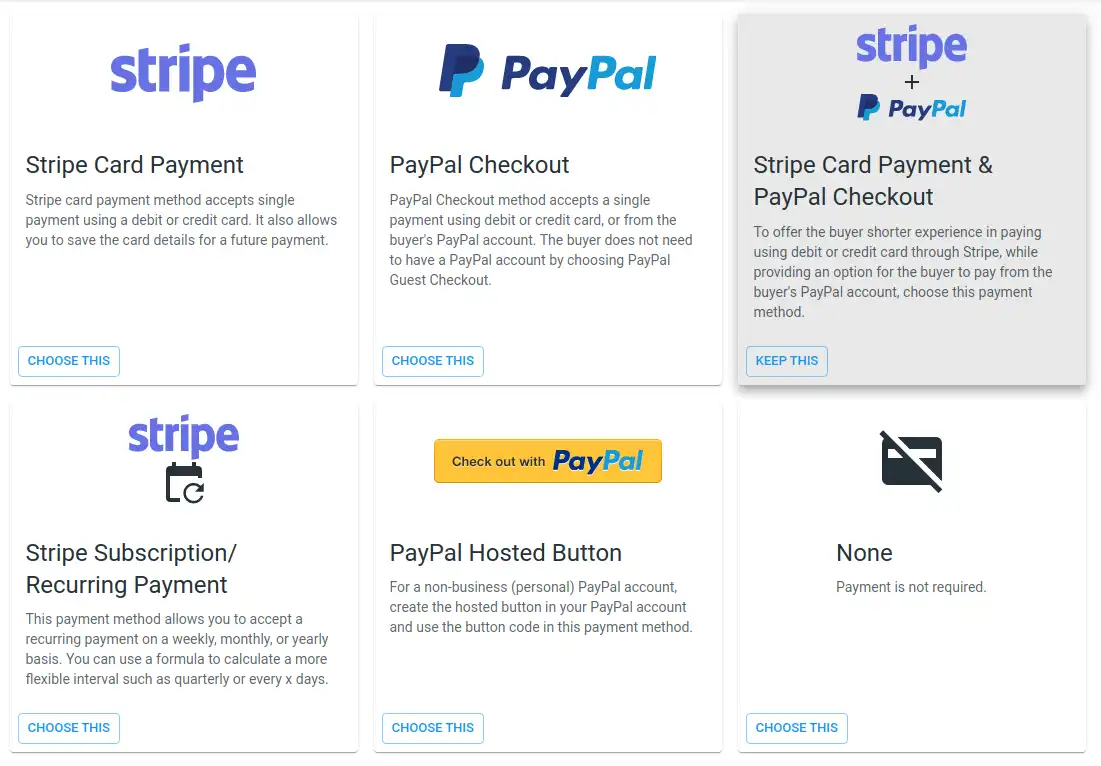 Form builder to create online payment form